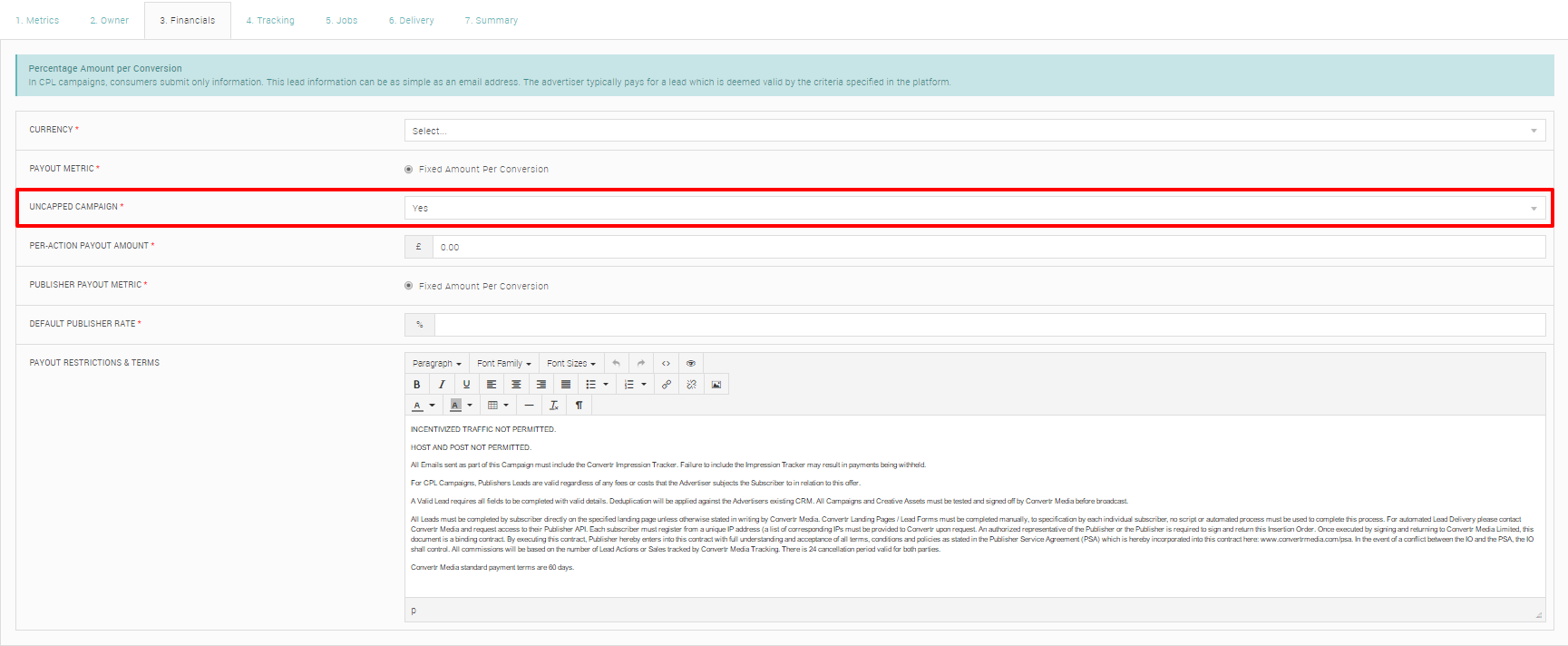Uncapped Campaigns – Convertr Help Centre