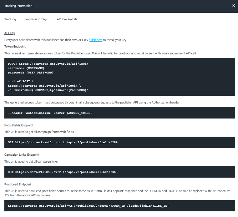 Sending leads to the Convertr Platform (Publisher API) - V2.4 – Convertr Help Centre